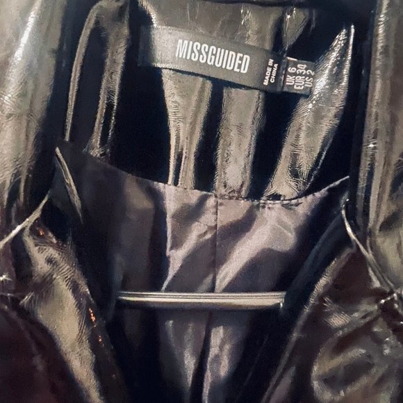 Missguided | Jackets & Coats | Missguided Black Vinyl Seam Detail ...